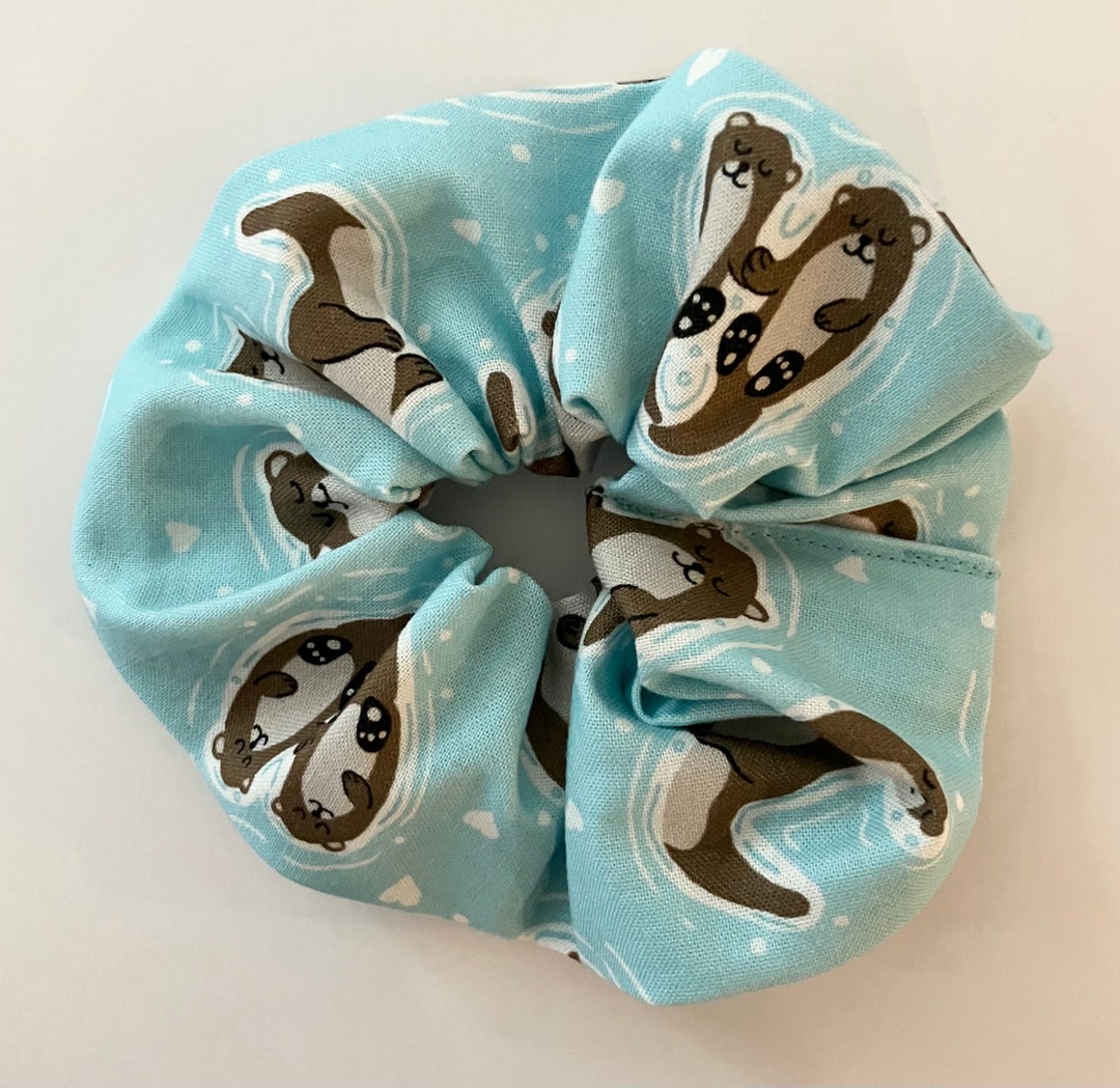 Hair Scrunchie Blue Scrunchie Blue Hair Scrunchie Otter Present Otter ...
