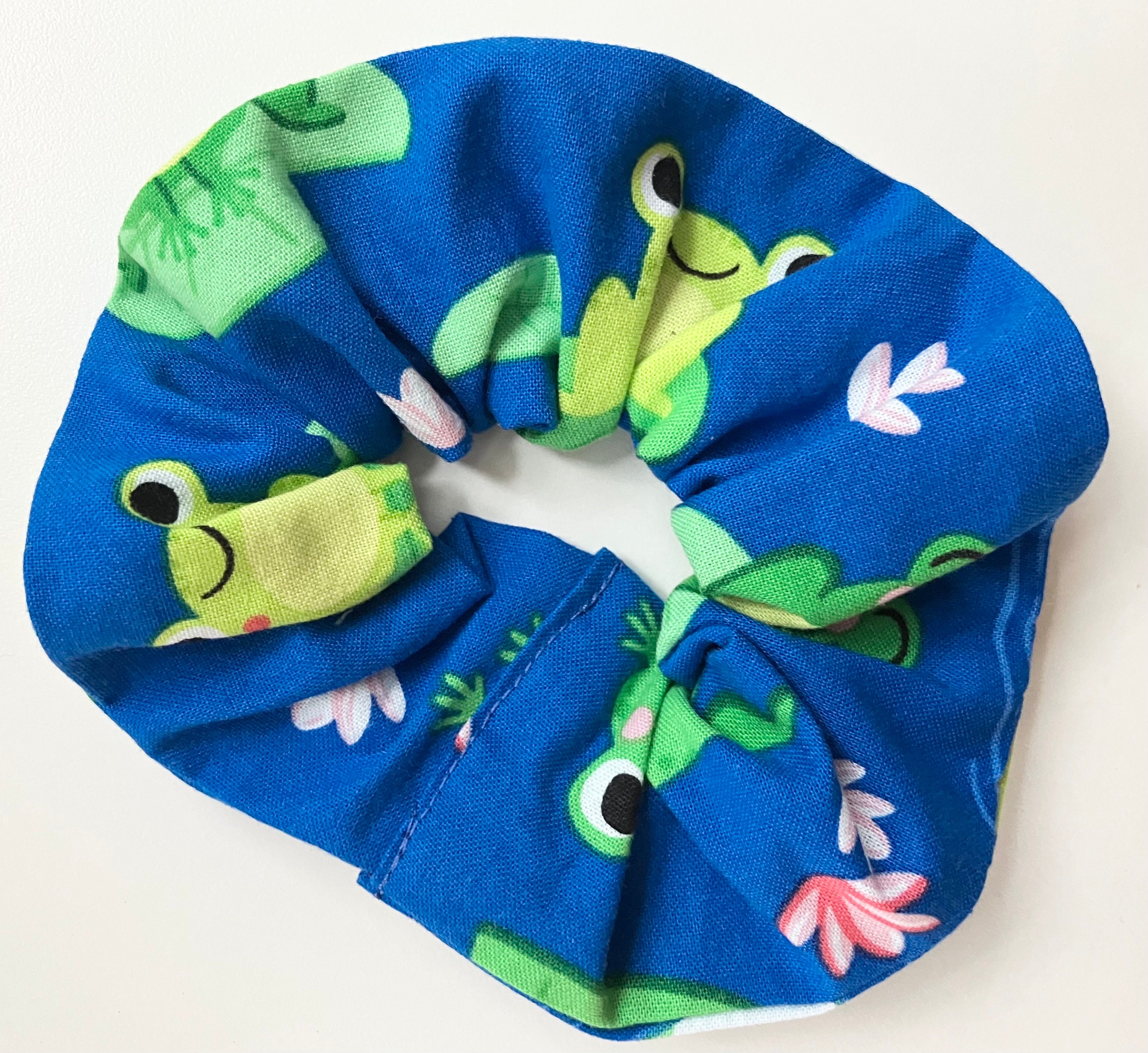 Hair Scrunchie Blue Scrunchie Blue Hair Scrunchie Frog Present Frog ...