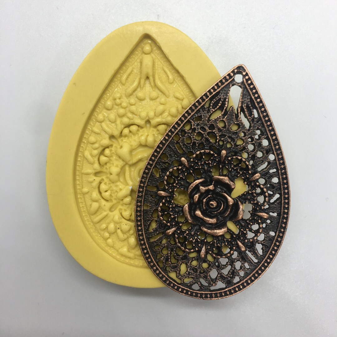 FLOWERED TEARDROP Flexible Mold - Etsy