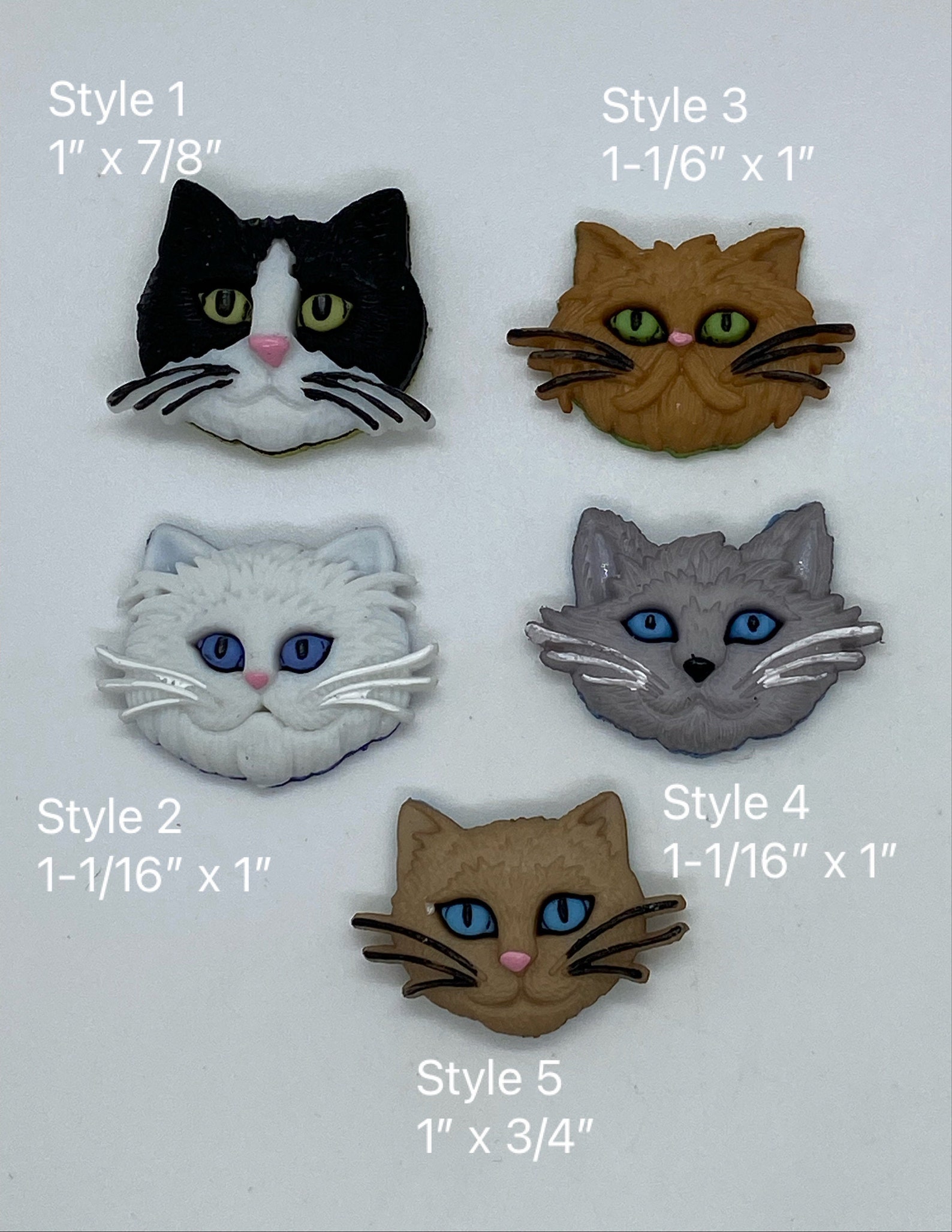 CAT CHARM/BUTTON Flexible Mold - Choose From 5 Styles. Great for ...