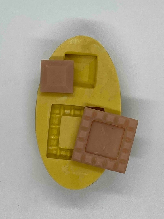 SQUARE BEZEL Earring Set Flexible Mold With Insertable Jewel | Etsy