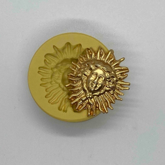 SUNBURST FACE MEDALLION Flexible Mold | Etsy