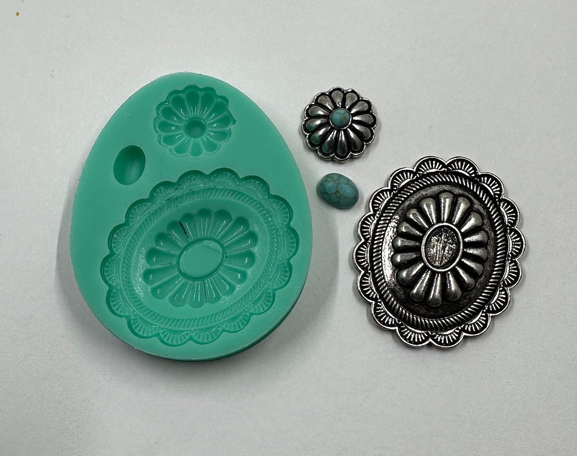 SOUTHWESTERN-STYLE CONCHO Earring Set Flexible Mold - Choose From Two ...