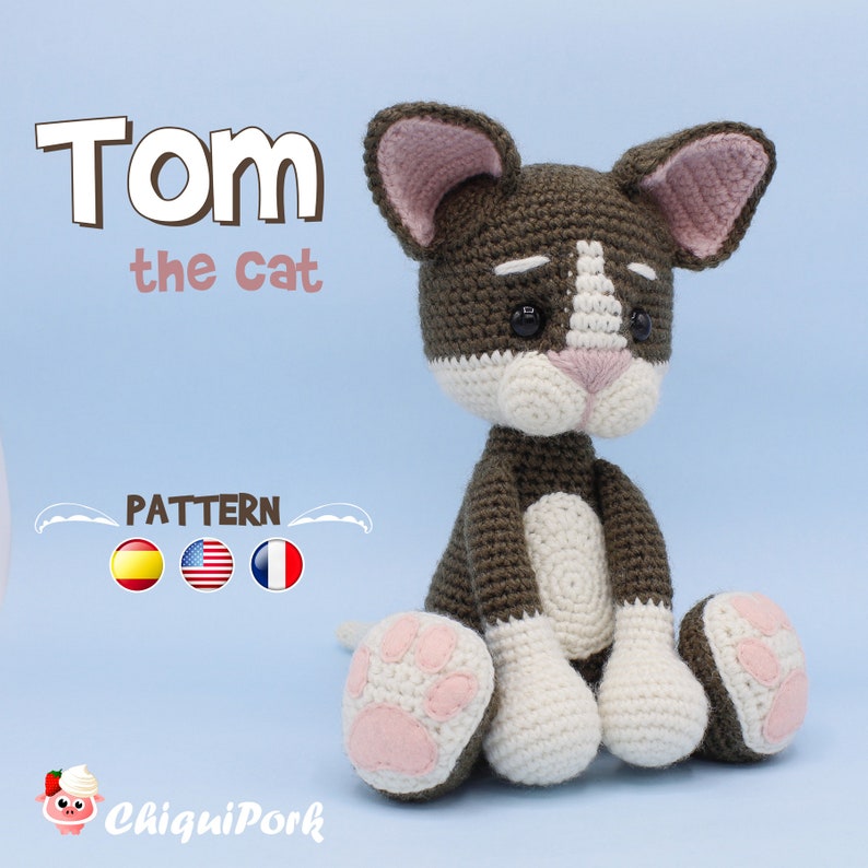 Amigurumi Cat PATTERN Cat Crochet Pattern Pdf Tutorial Tom - Etsy