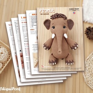 Mammoth Crochet Pattern, Mammoth Amigurumi Pattern Pdf Tutorial Peanut the Mammoth - Etsy