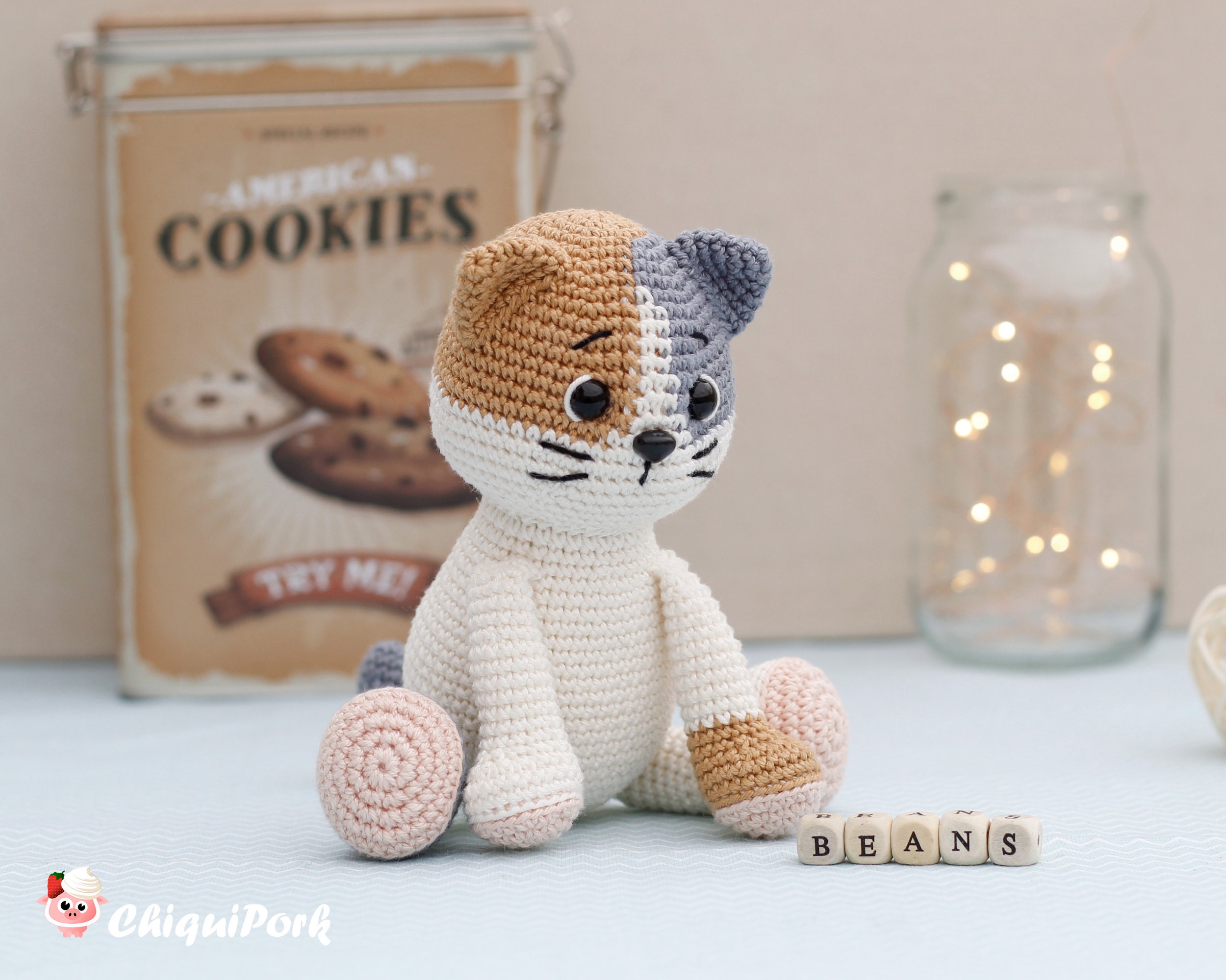 Patrón crochet Gato Amigurumi Gato pdf tutorial Beans el | Etsy México