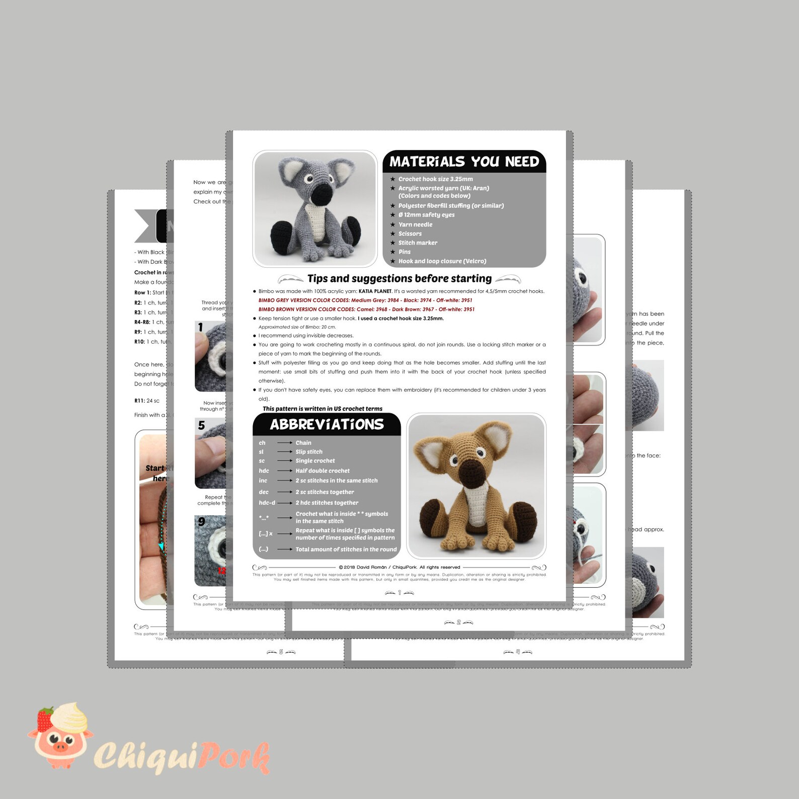 Crochet Koala PATTERN Amigurumi Koala Bear Pattern Pdf | Etsy