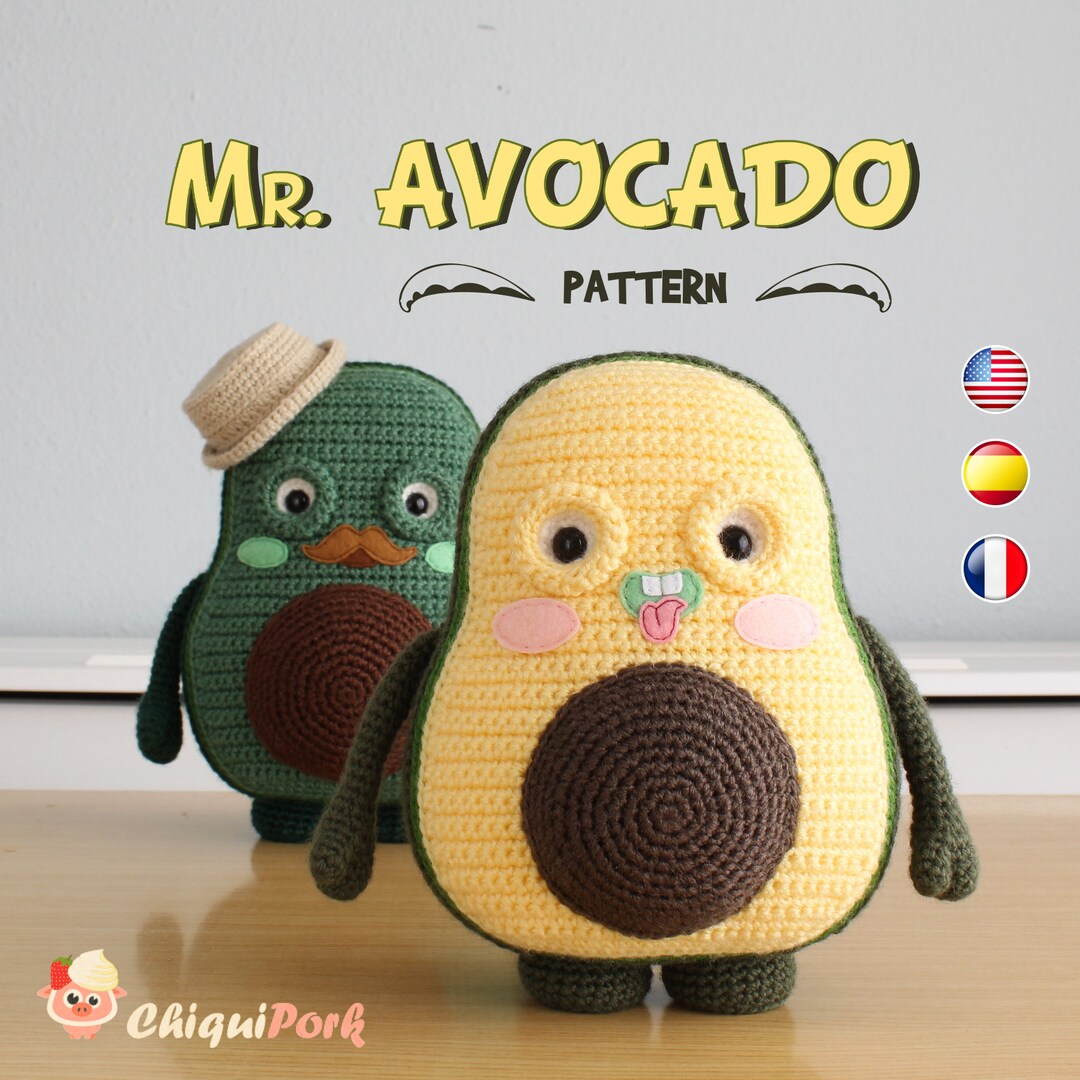 Avocado Crochet PATTERN, Amigurumi Avocado Pattern Pdf Tutorial - Mr ...