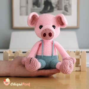 Patrón crochet Cerdito - Amigurumi Cerdo pdf tutorial - GEORGE el ...