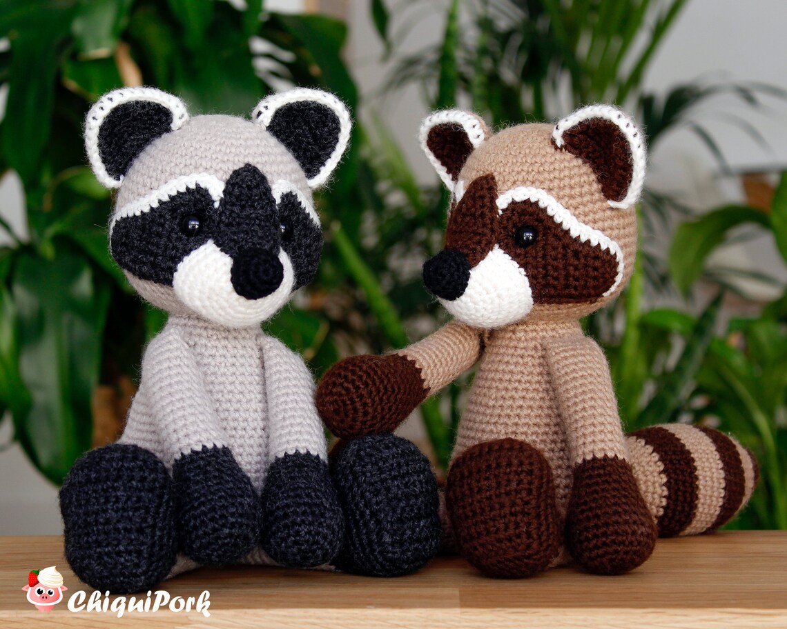 Patrón crochet Mapache Amigurumi Mapache pdf tutorial Kevin - Etsy España