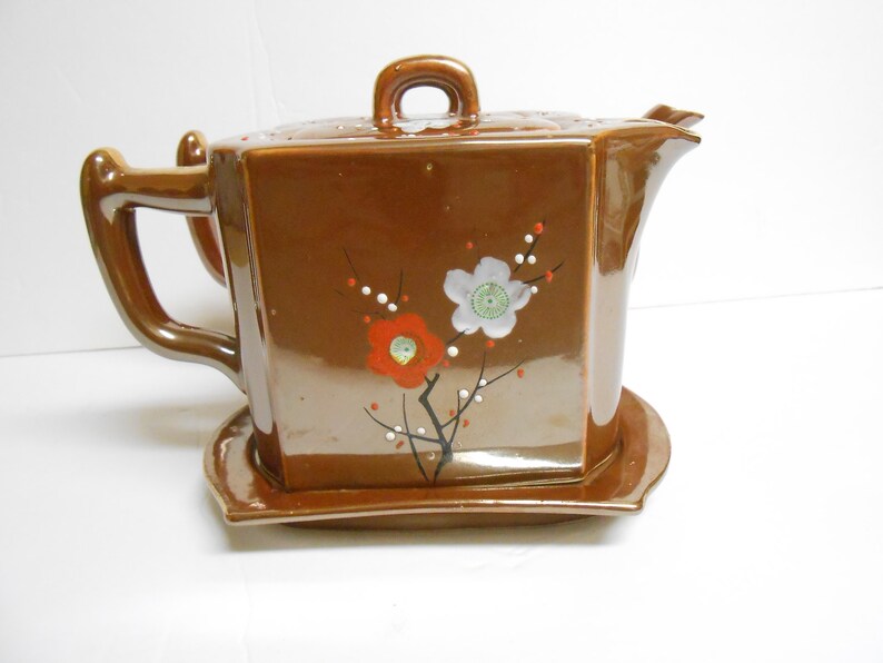 TT Japan Side by Side Tea Set With Tray Hand Painted Floral - Etsy