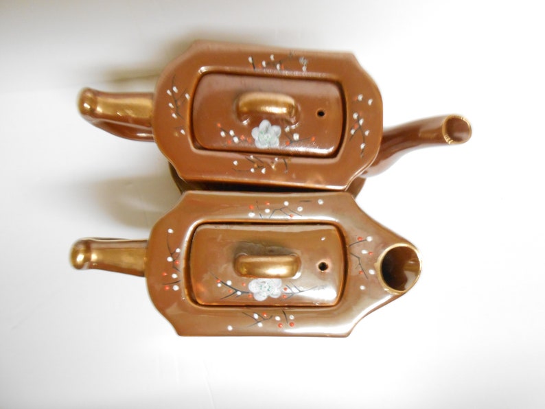 TT Japan Side by Side Tea Set With Tray Hand Painted Floral - Etsy