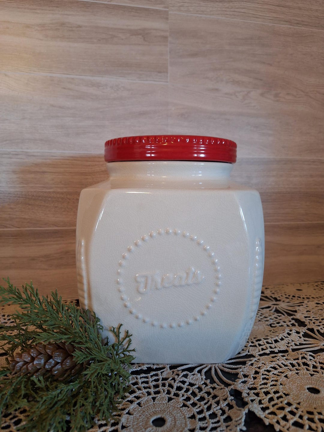 Vntg SCM Home Stoneware Treat / Cookie Jar, Country Kitchen ,farmhouse ...