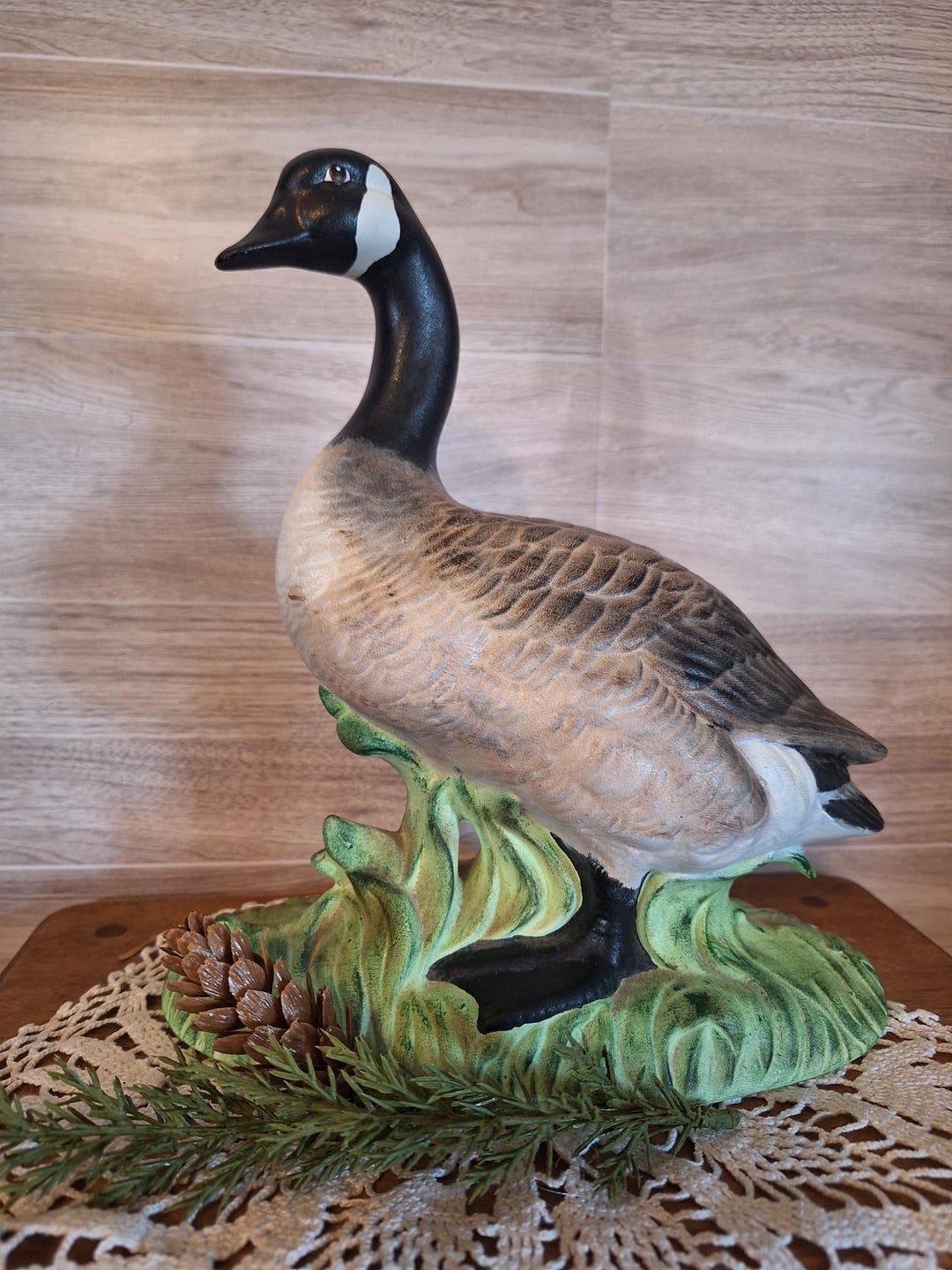 Vntg. Ceramic Canadian Goose Statue, Cabin Decor, Lake House Decor, Man ...