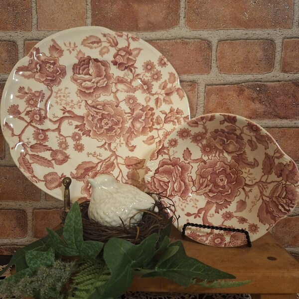 Red Transfer Ware - Etsy