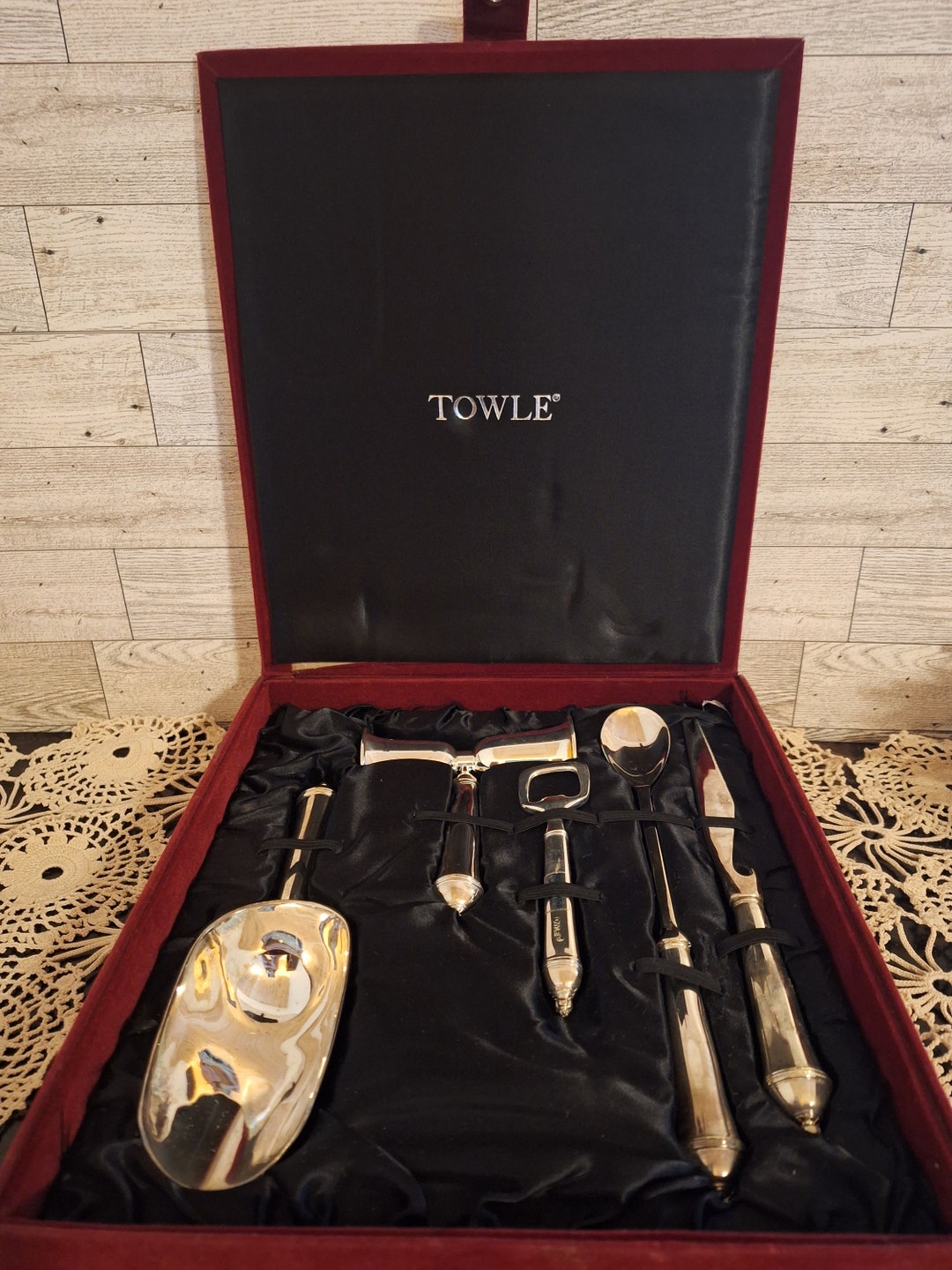 Vntg Towle Silver Plated Boxed Bar Set, Bar Cart Decor, Bar Supplies ...