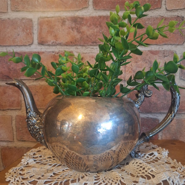 Silver Plate Teapot - Etsy