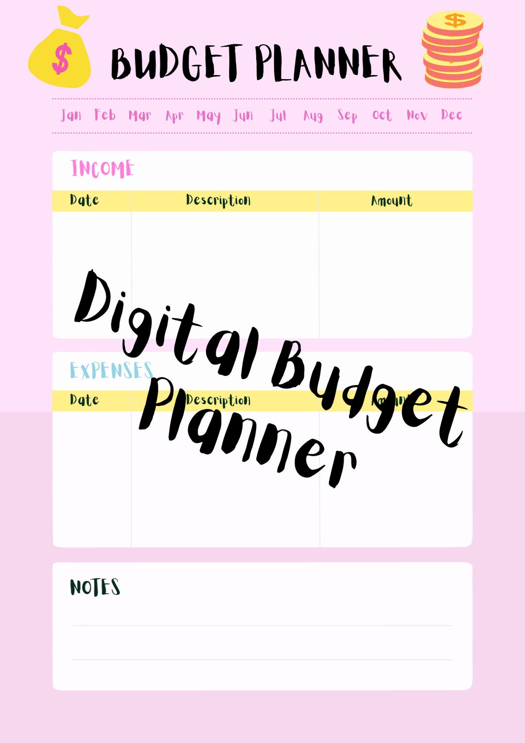 Digital Budget Planner Sheet Printable - Etsy