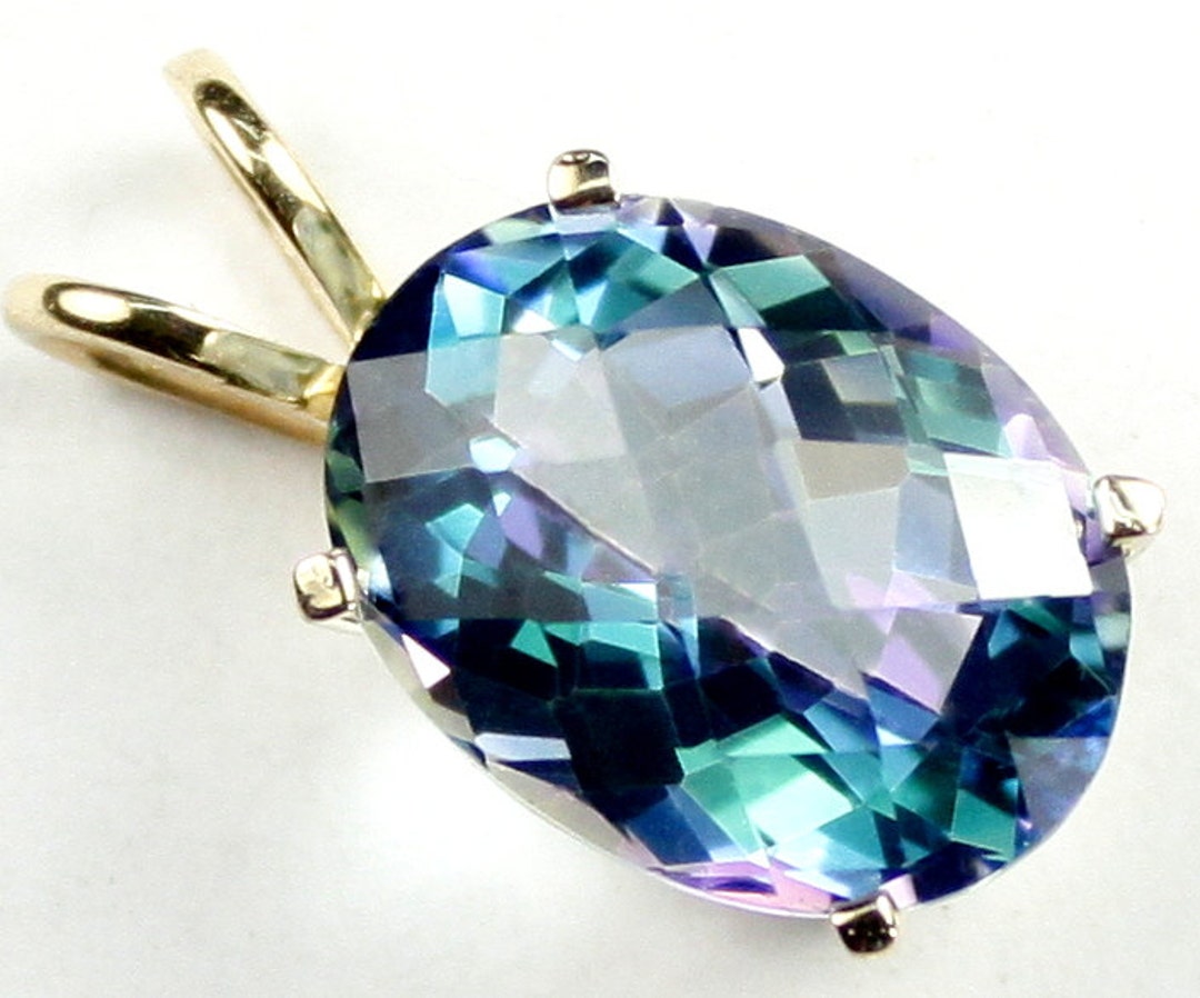 Neptune Garden Topaz, 14KY Gold Pendant, P004 - Etsy