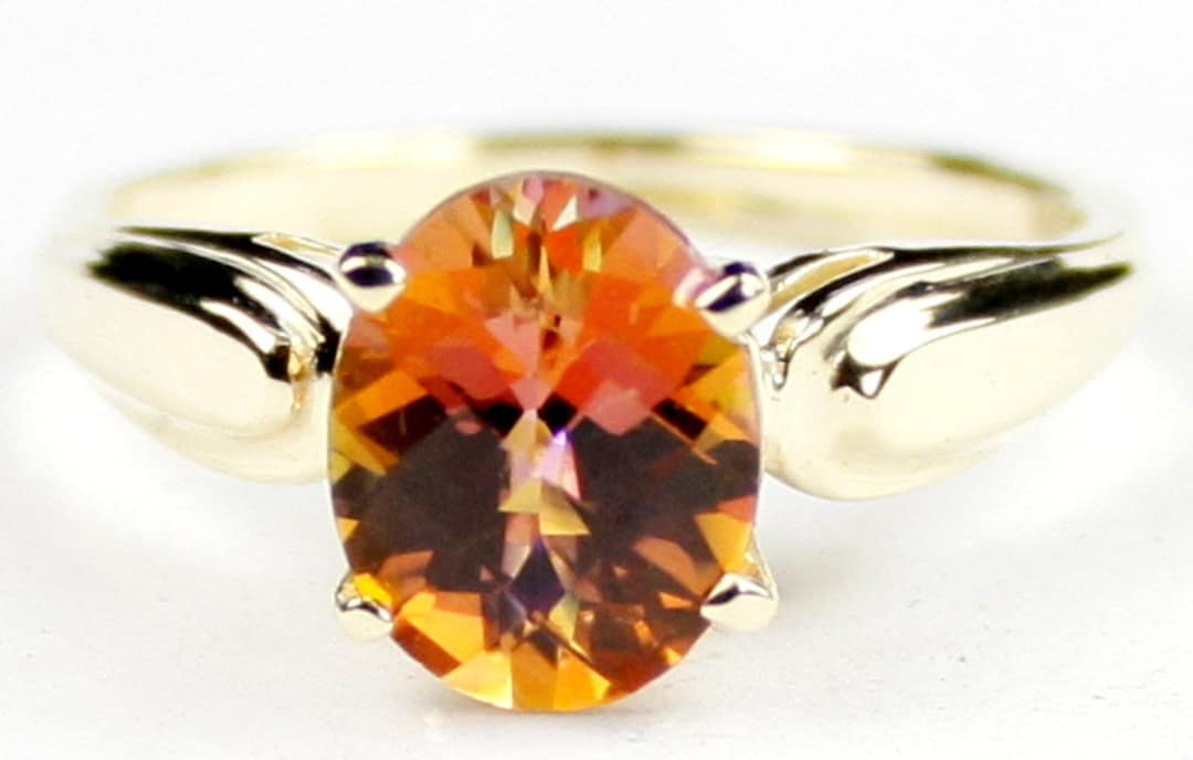 Twilight Fire Topaz, 10ky Gold Ring, R058 - Etsy