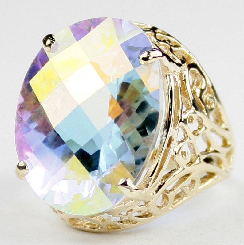 Mercury Mist Topaz 14KY Gold Ring R291 - Etsy