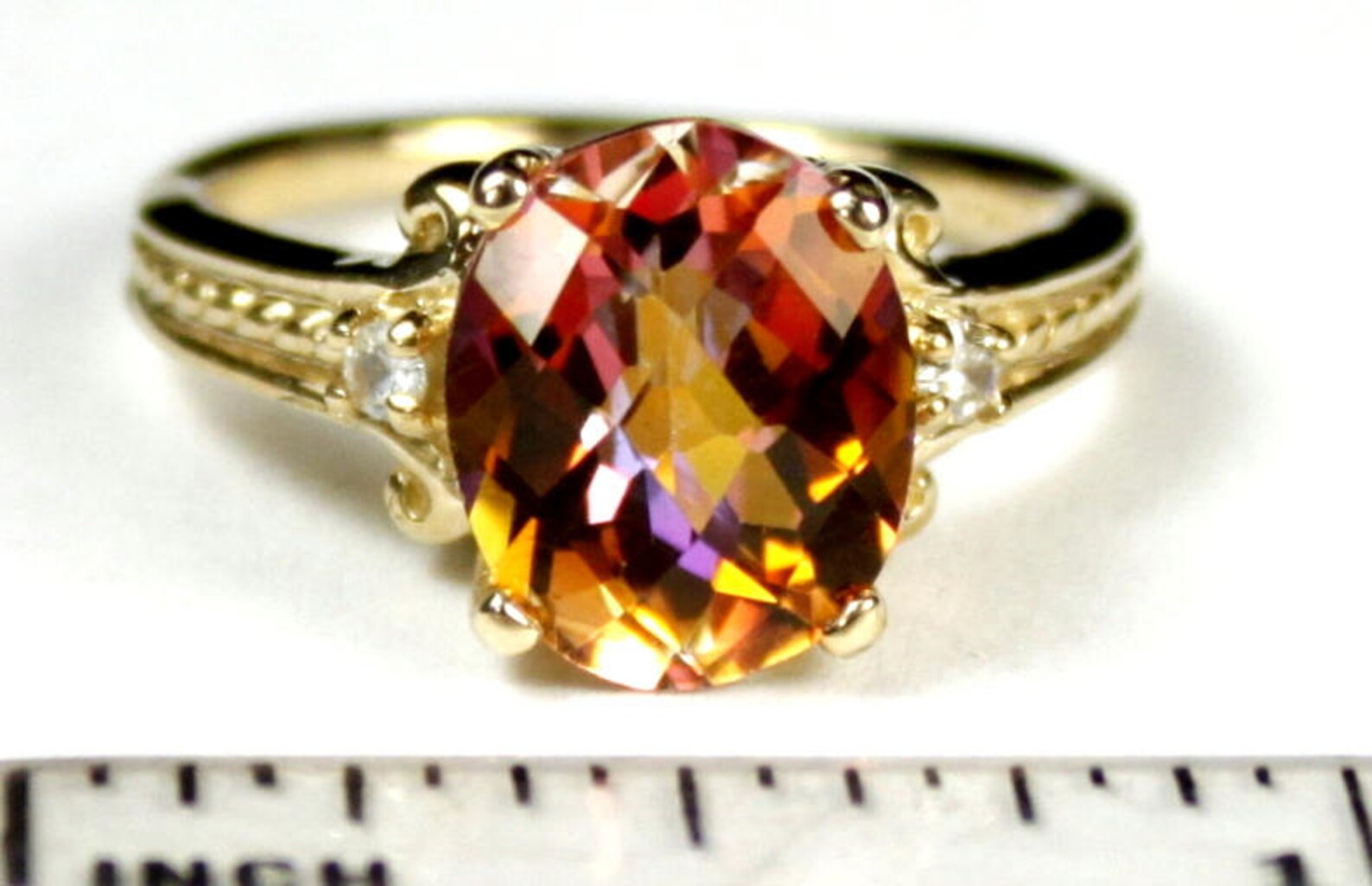 Twilight Fire Topaz 14KY Gold Ring R136 | Etsy