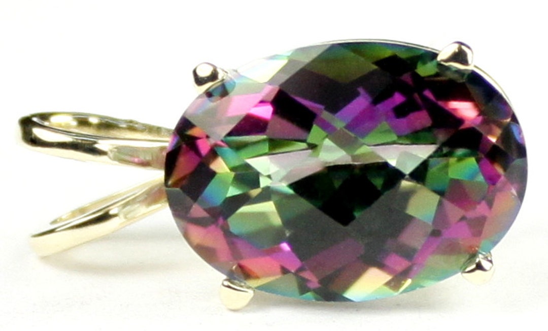 Mystic Fire Topaz, 14KY Gold Pendant, P006 - Etsy