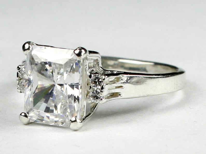 Cubic Zirconia 925 Sterling Silver Ring SR221 | Etsy