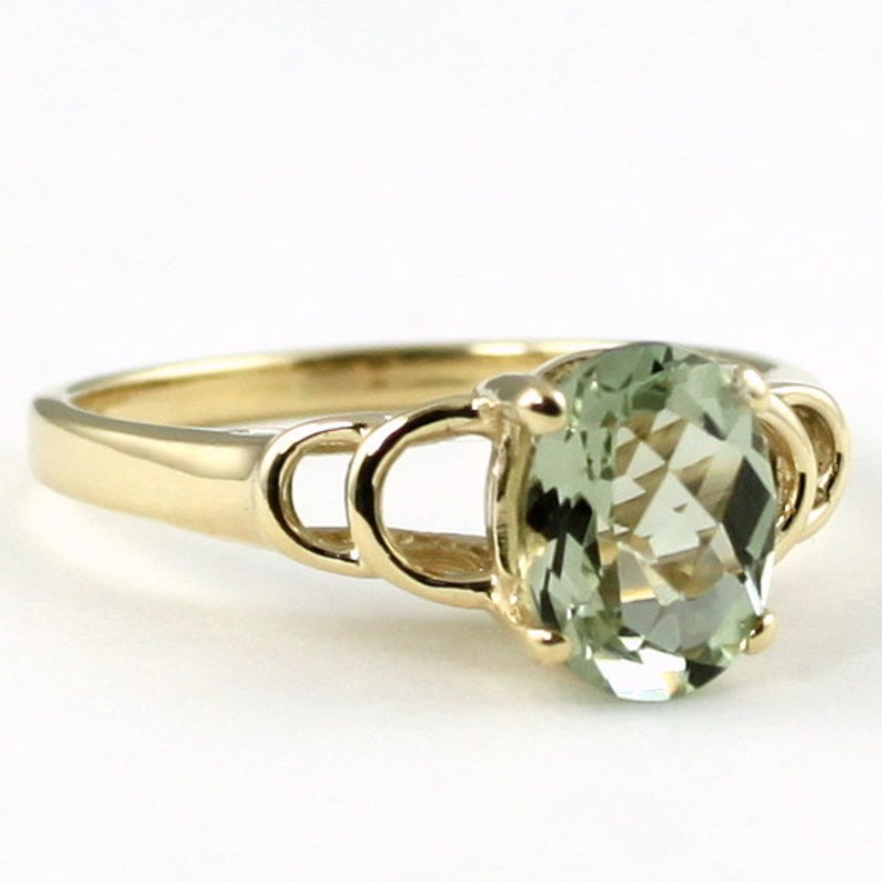 Green Amethyst 10KY Gold Ring R300 | Etsy