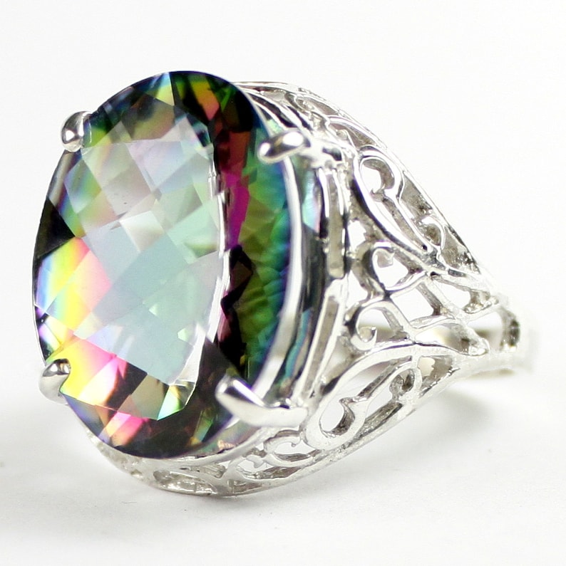Mystic Fire Topaz 925 Sterling Silver Ring SR291 | Etsy