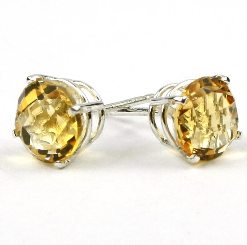 Citrine 925 Sterling Silver Post Earrings SE112 - Etsy Citrine 925 Sterling Silver Post Earrings SE112 - Etsy