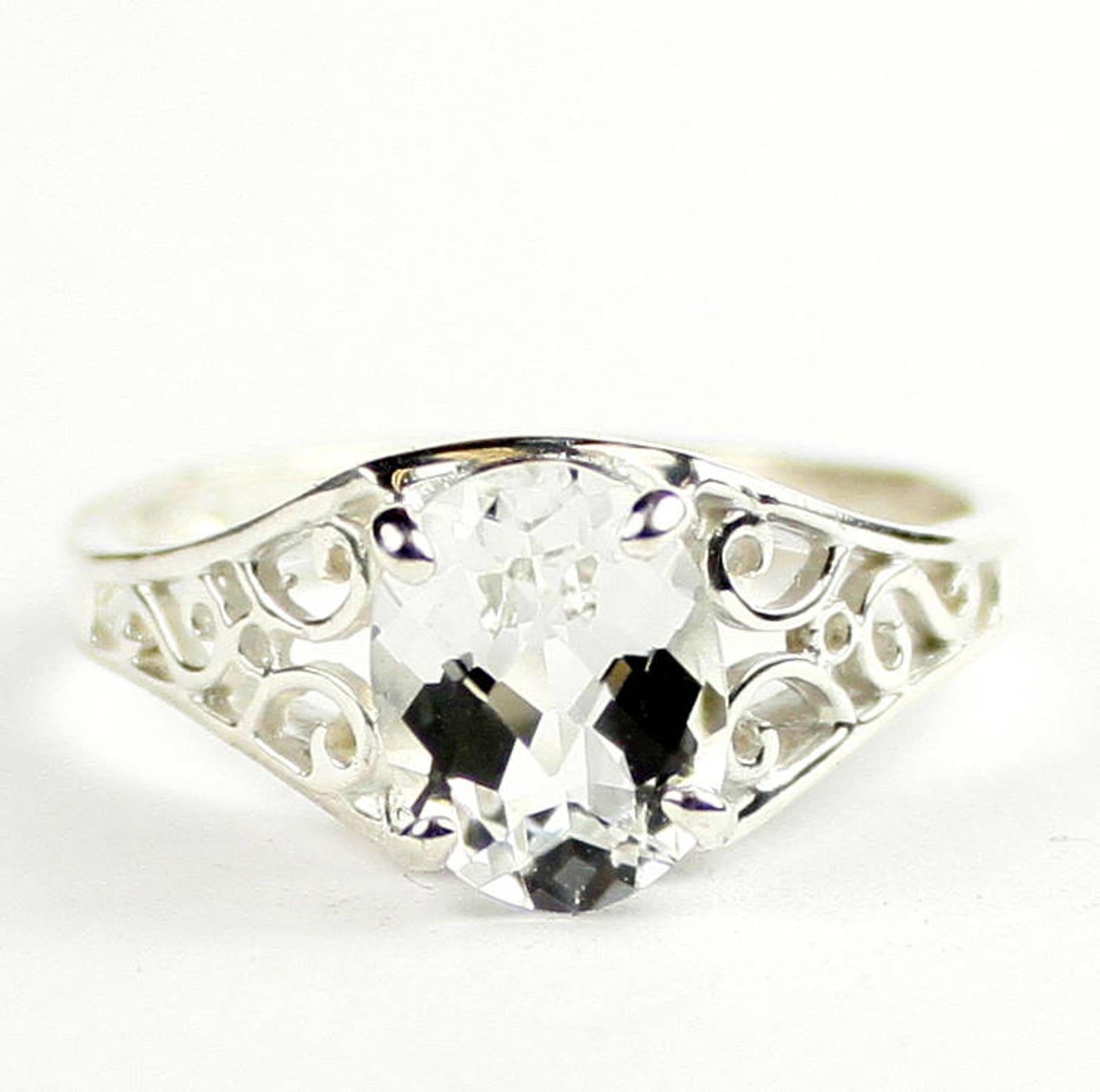 Silver Topaz 925 Sterling Silver Ring SR005 - Etsy UK