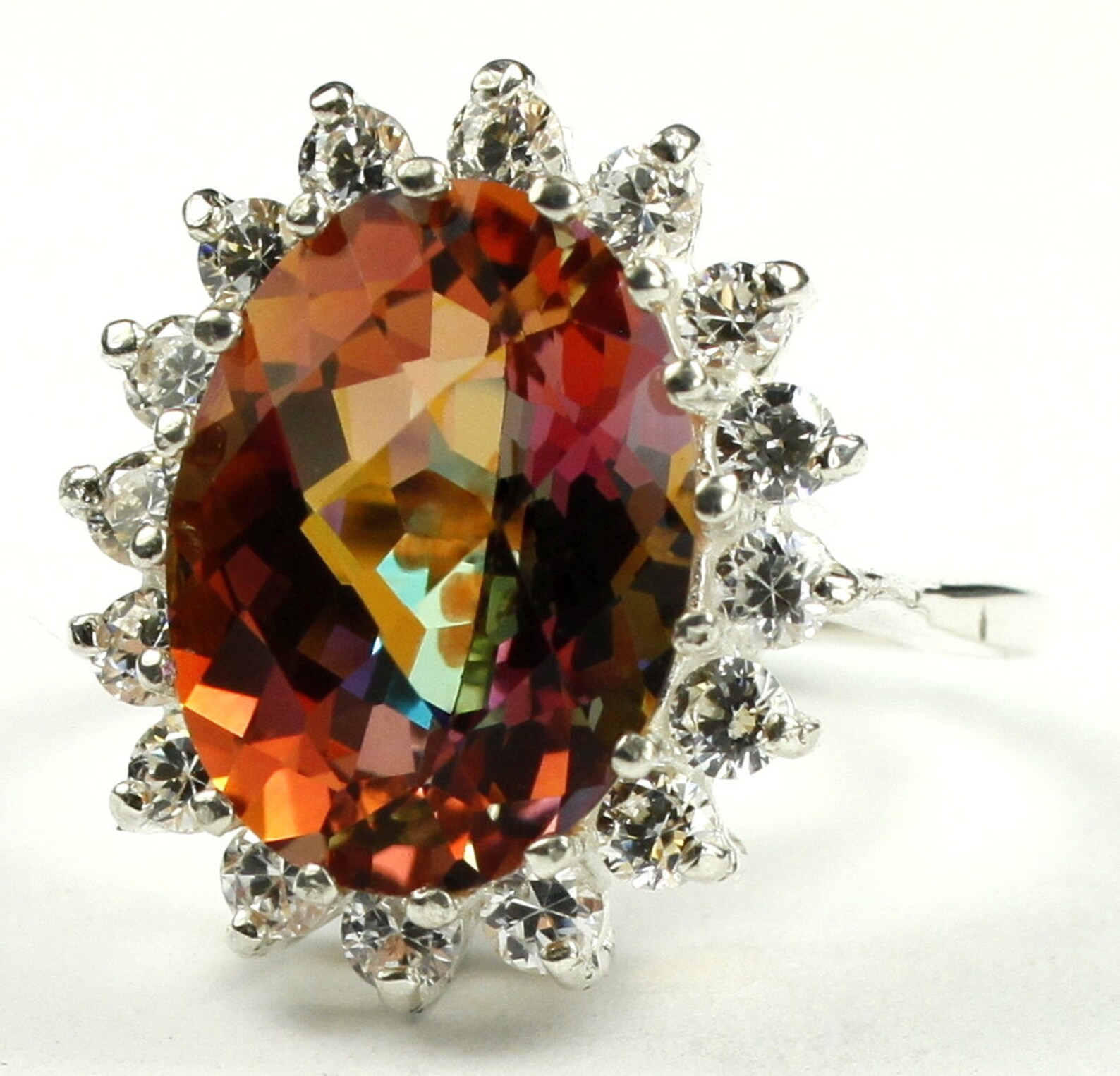 Twilight Fire Topaz 925 Sterling Silver Royal Engagement | Etsy