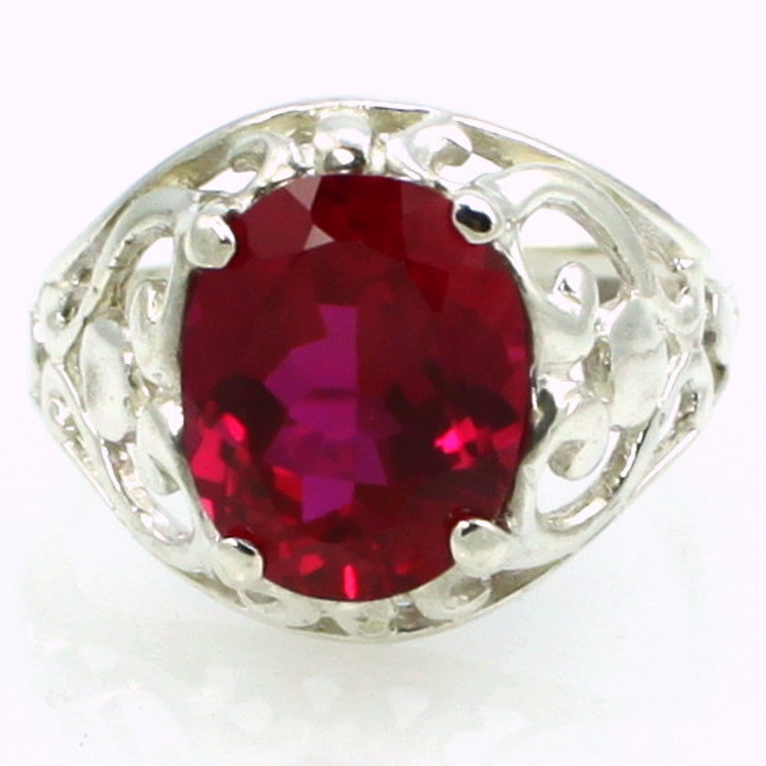 Created Ruby, 925 Sterling Silver Ring, SR004 - Etsy
