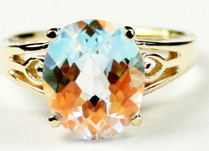 Mercury Mist Topaz 14Ky Gold Ring R139 | Etsy