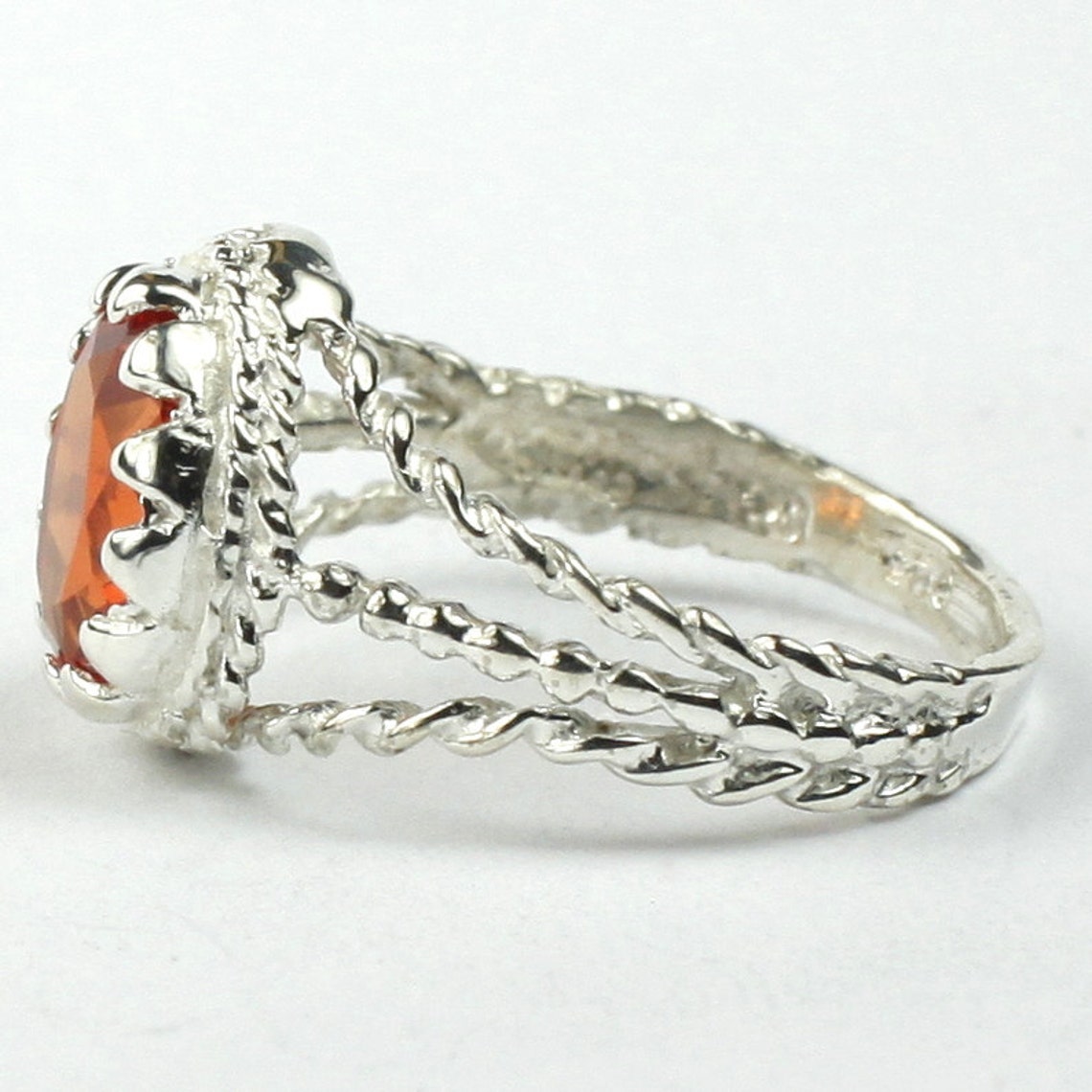 Created Padparadsha Sapphire 925 Sterling Silver Ring SR070 | Etsy