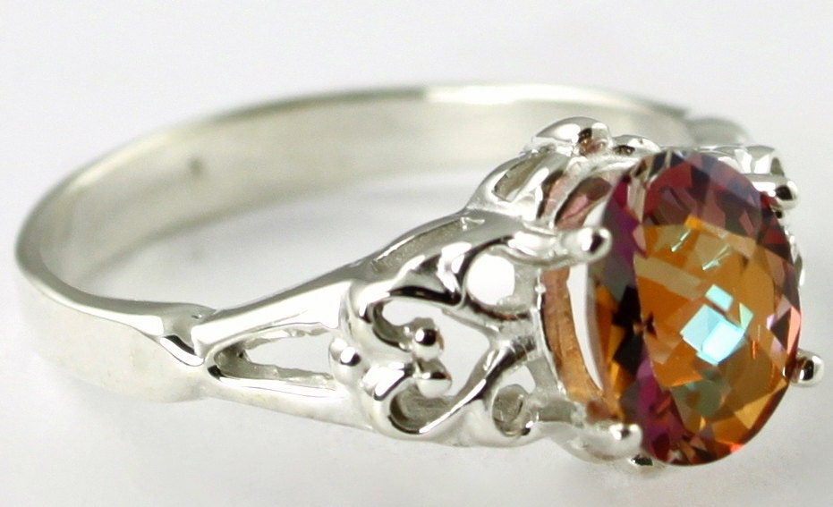 Twilight Fire Topaz 925 Sterling Silver Ring SR302 | Etsy