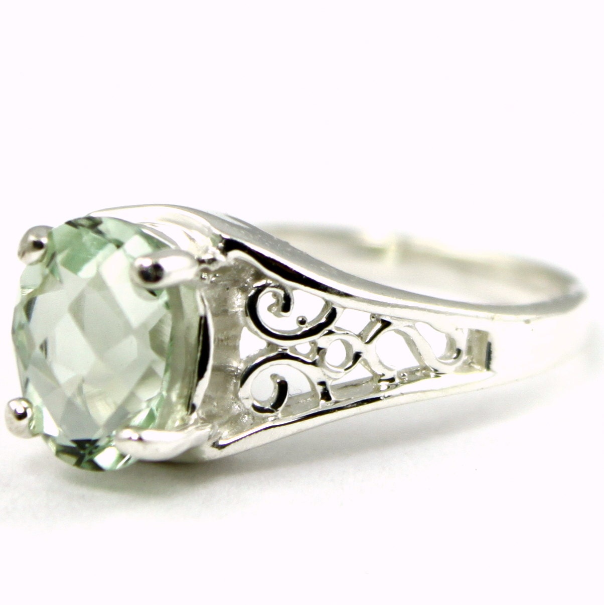 Green Amethyst 925 Sterling Silver Ring SR005 - Etsy