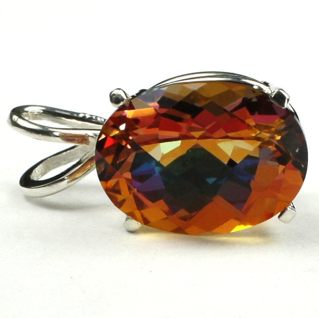 Twilight Fire Topaz, 925 Sterling Silver Pendant, SP004 - Etsy