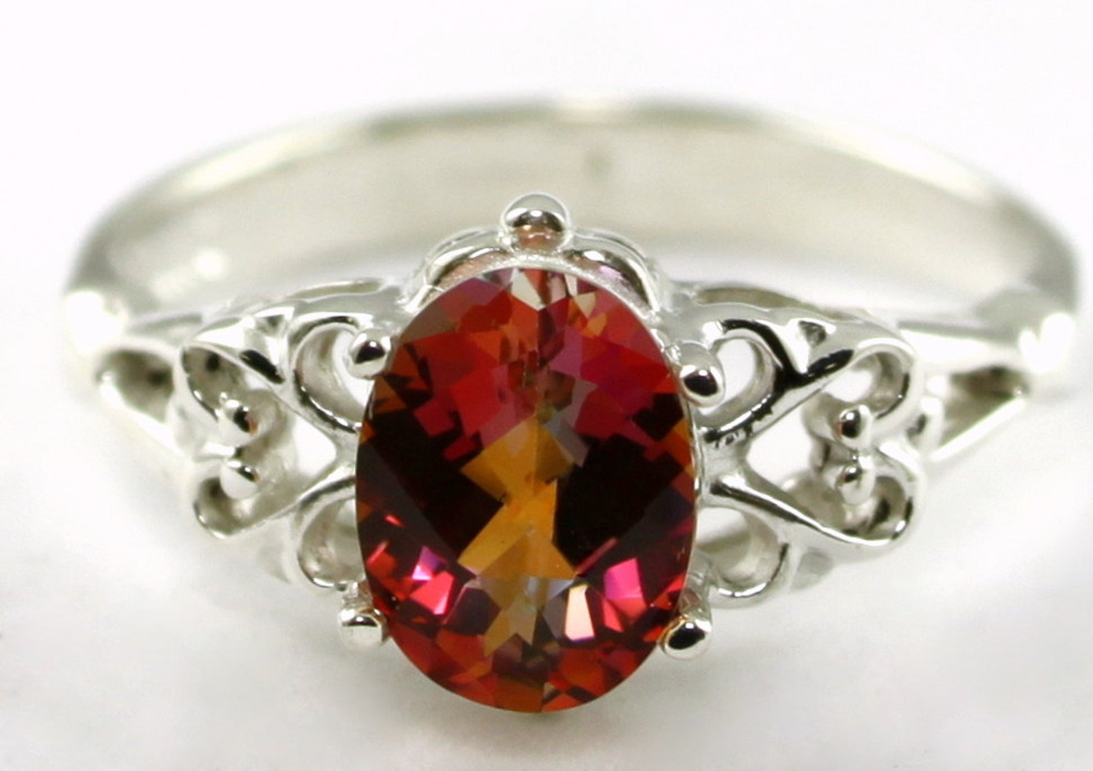 Twilight Fire Topaz 925 Sterling Silver Ring SR302 | Etsy