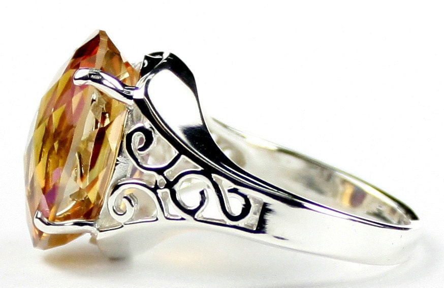 Twilight Fire Topaz 925 Sterling Silver Ladies Ring SR049 - Etsy