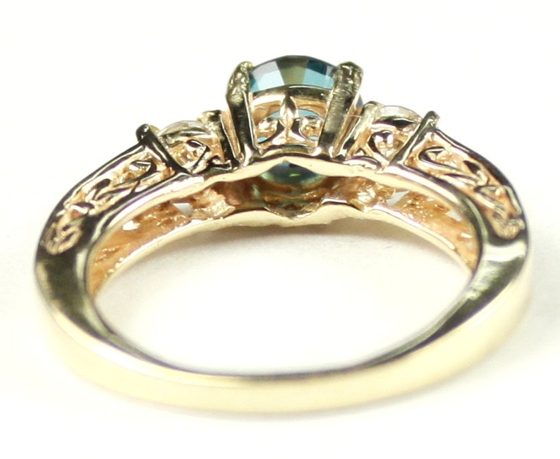 Paraiba Topaz W/ 2 Accents 10KY Gold Ring R254 | Etsy