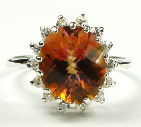 Twilight Fire Topaz 925 Sterling Silver Ring SR283 | Etsy