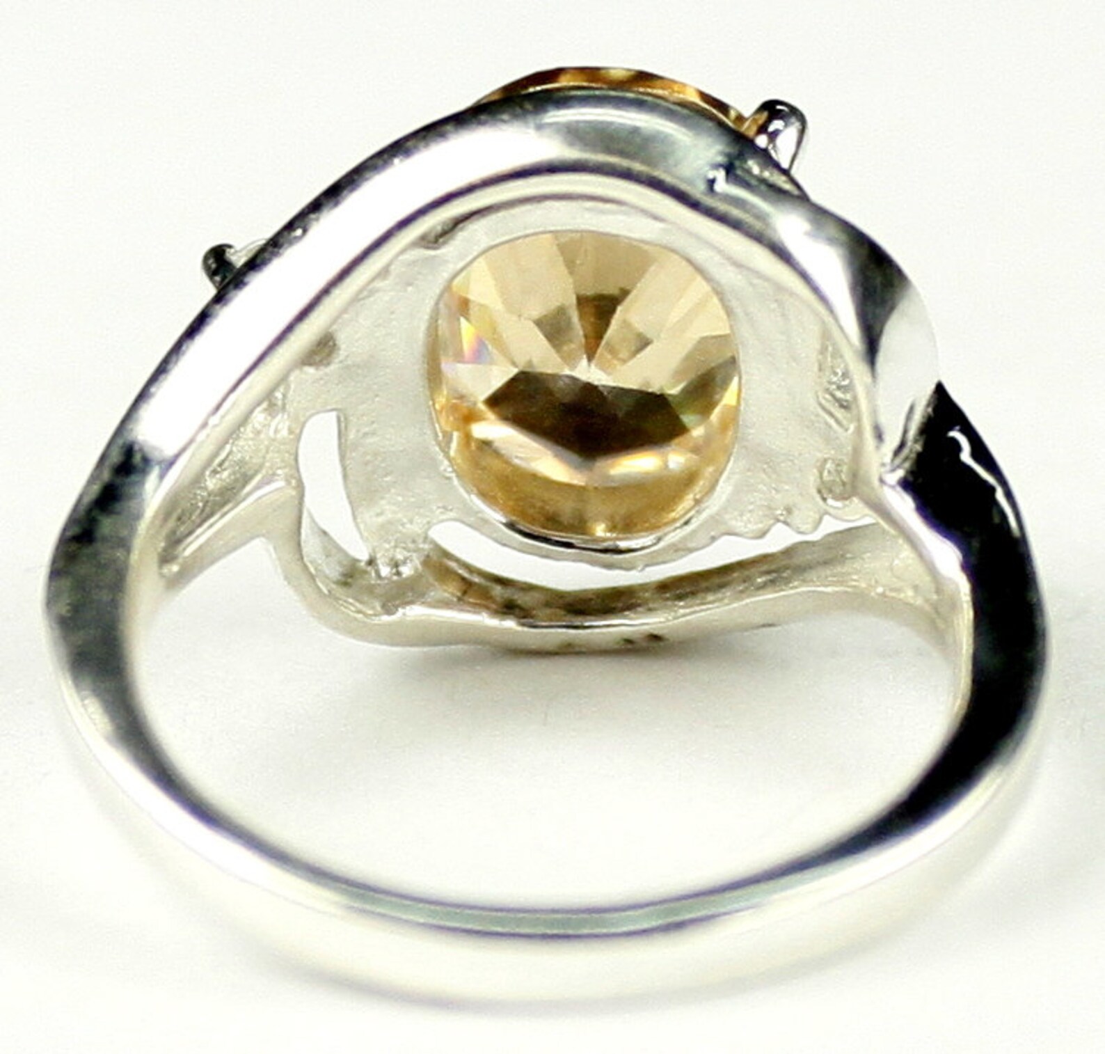 Champagne CZ 925 Sterling Silver Ladies Ring SR021 - Etsy