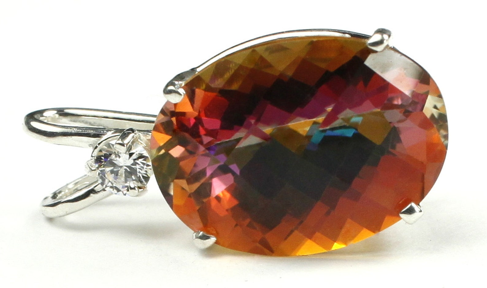 Twilight Fire Topaz 925 Sterling Silver Pendant SP019 - Etsy