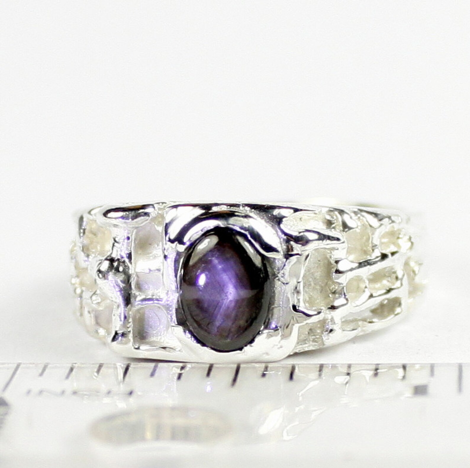 Black Star Sapphire 925 Sterling Silver Men's Ring SR197 - Etsy