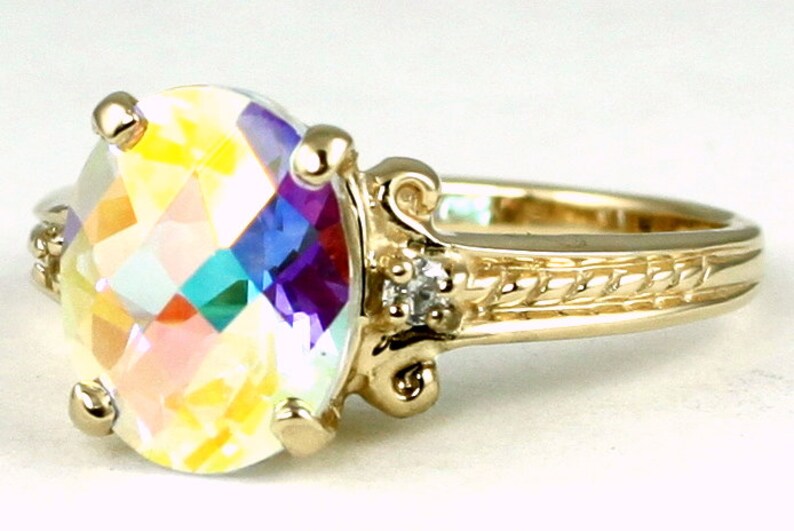 Mercury Mist Topaz 10KY Gold Ring R136 | Etsy