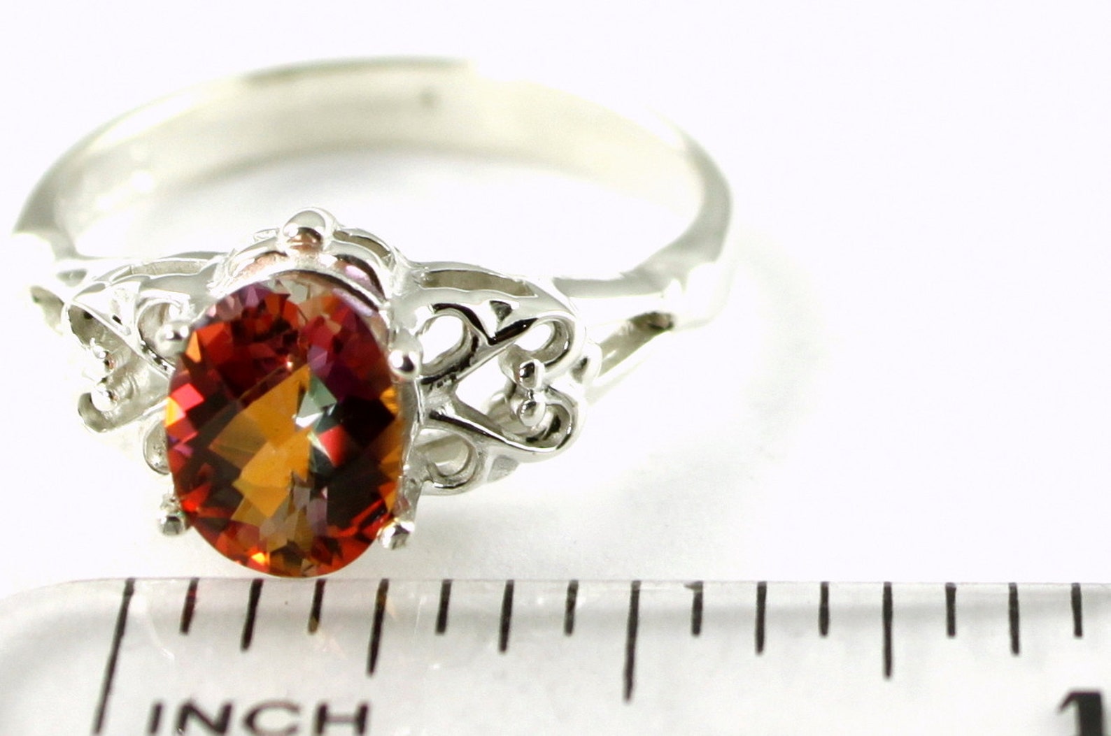 Twilight Fire Topaz 925 Sterling Silver Ring SR302 | Etsy