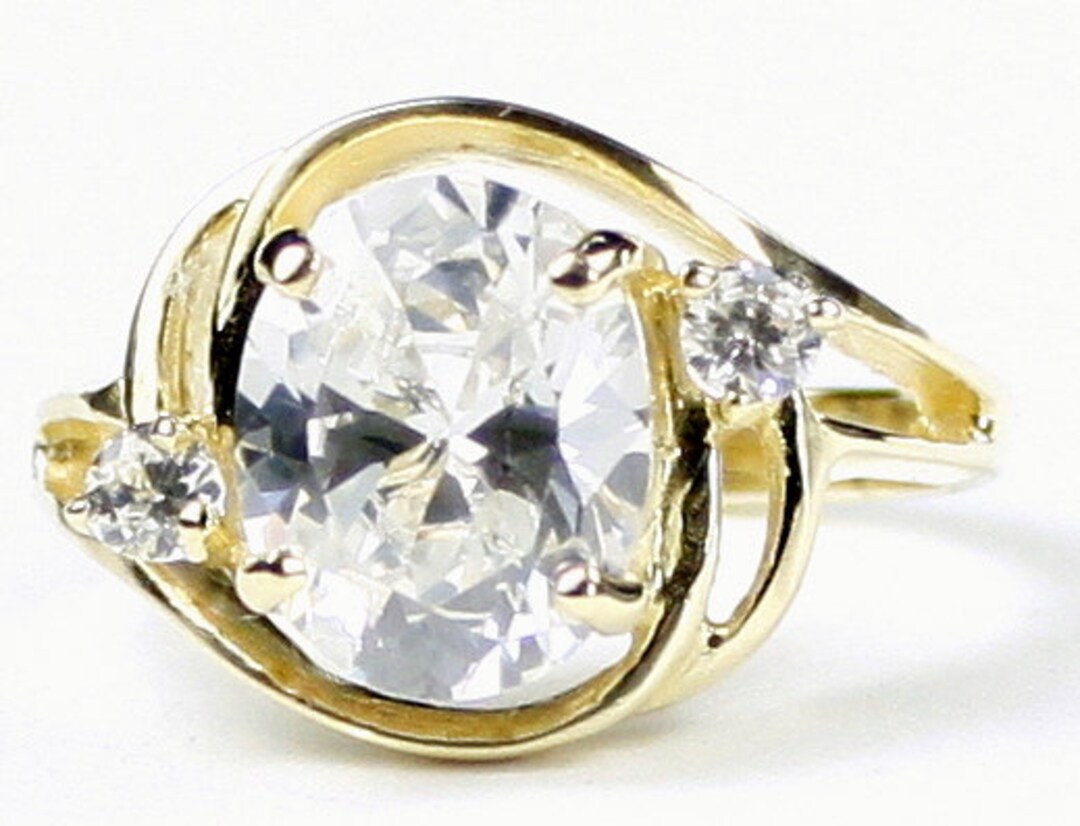 Cubic Zirconia CZ, 10KY Gold Ring, R021 - Etsy