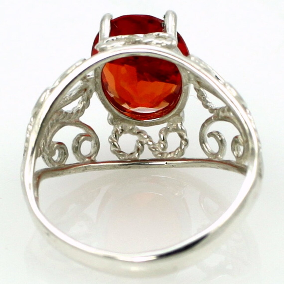 Created Padparadsha Sapphire 925 Sterling Silver Ring SR162 | Etsy